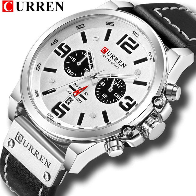 CURREN Mens Watches Top Luxury Brand Waterproof Sport Wrist Watch Chro ...